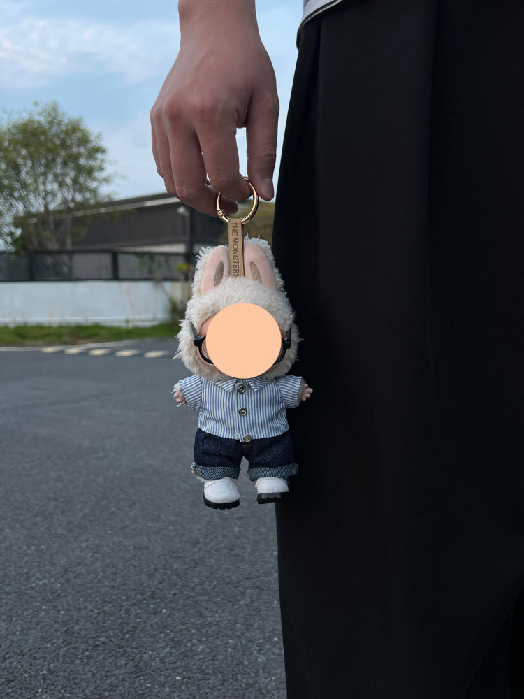 Striped Shirt + Jeans + White Shoes Keychain Labubo Clothes Labubo Clo ...