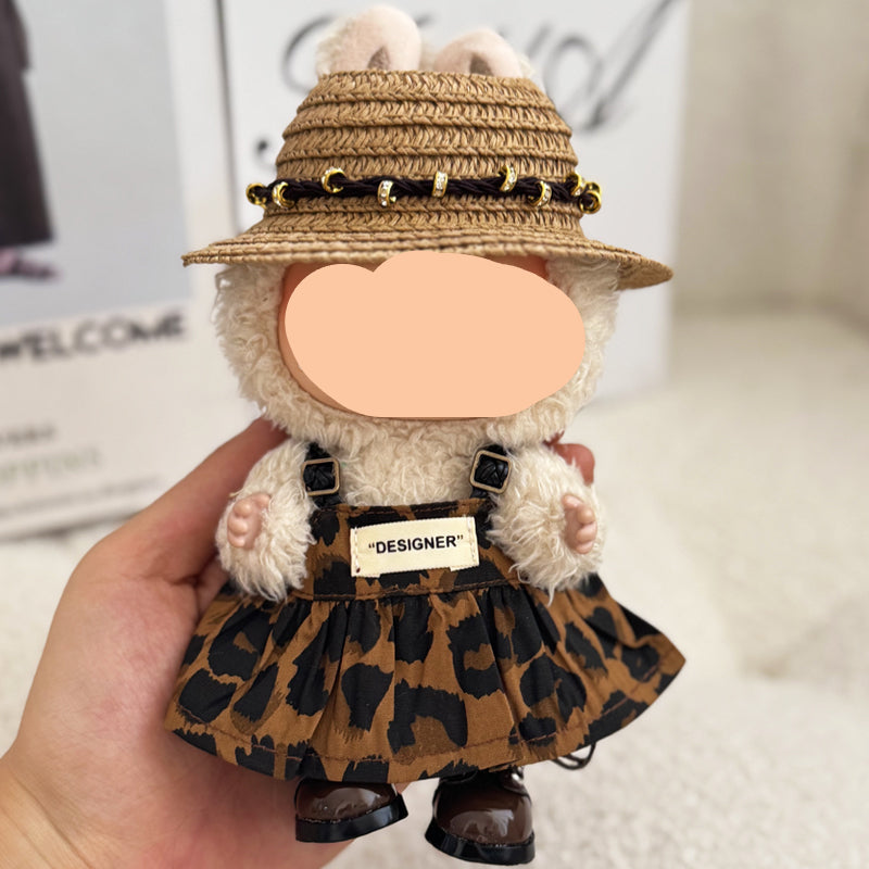 Leopard Print Skirt 17cm Labubo Clothing Have a Seat Labubo Doll Cloth ...