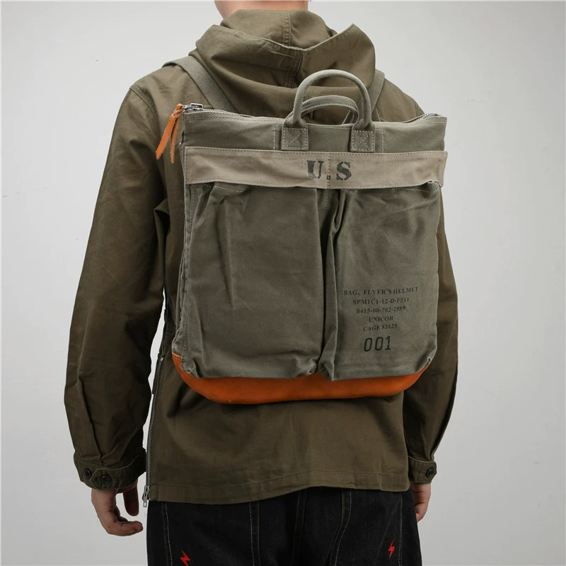 Army Green Canvas Mens Backpack Canvas Army Backpack Bag Canvas Travel ...