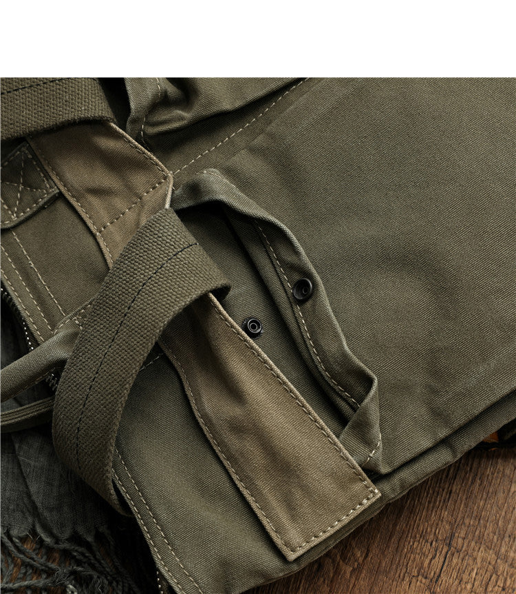Army Green Canvas Mens Backpack Canvas Army Backpack Bag Canvas Travel ...