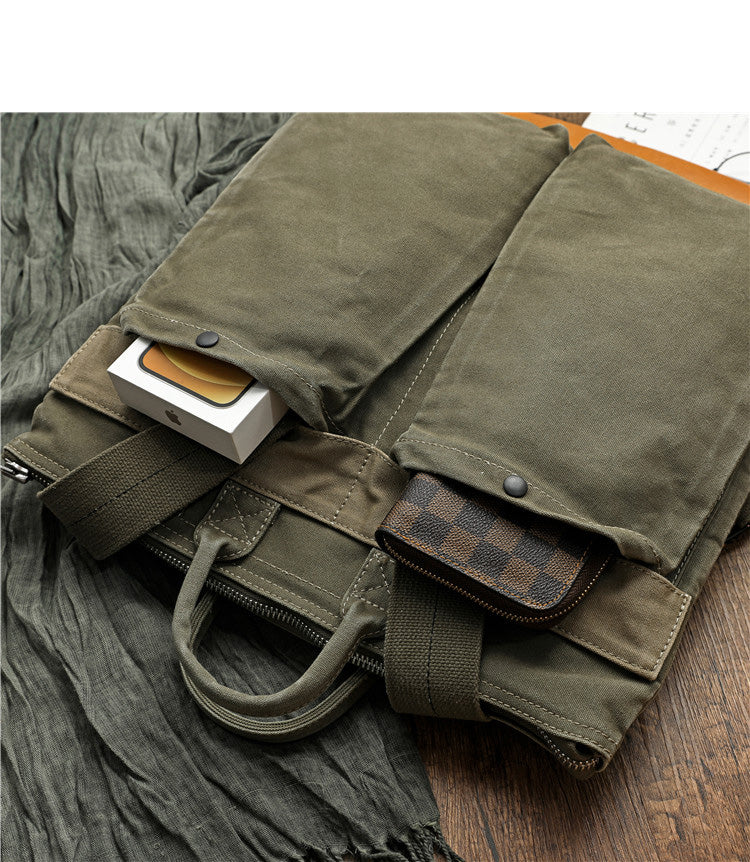 Army Green Canvas Mens Backpack Canvas Army Backpack Bag Canvas Travel ...