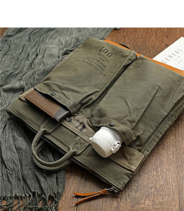 Army Green Canvas Mens Backpack Canvas Army Backpack Bag Canvas Travel ...