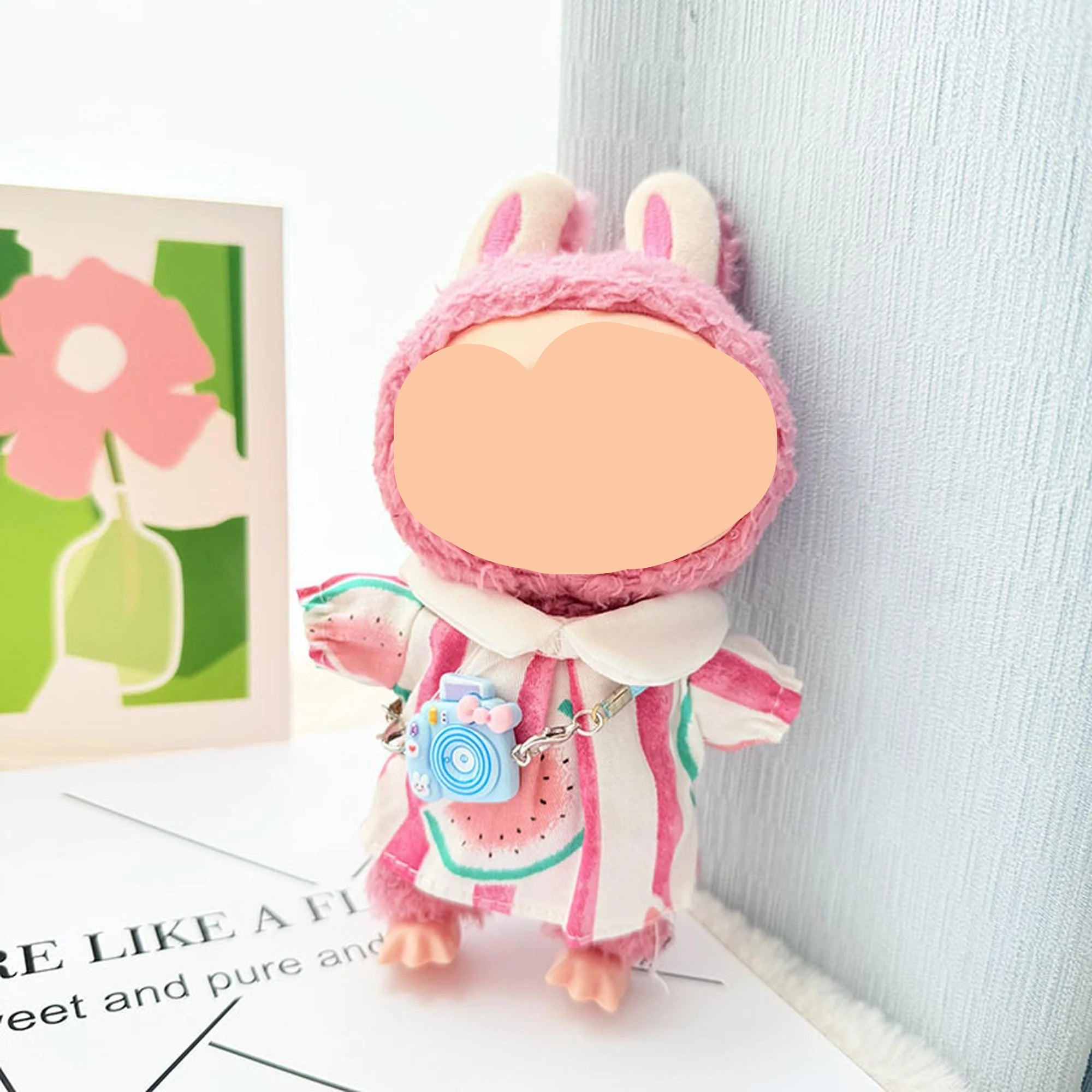 Summer Labubo Clothes Red Watermelon Dress Girl Labubo Outfits Keychai ...