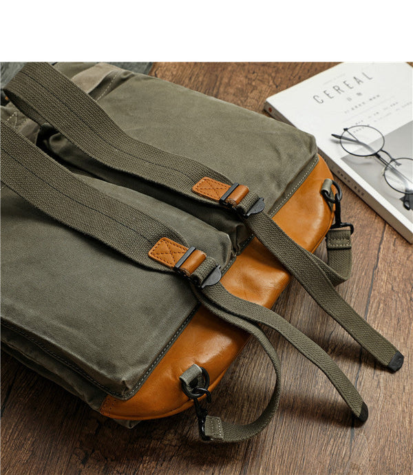 Army Green Canvas Mens Backpack Canvas Army Backpack Bag Canvas Travel ...