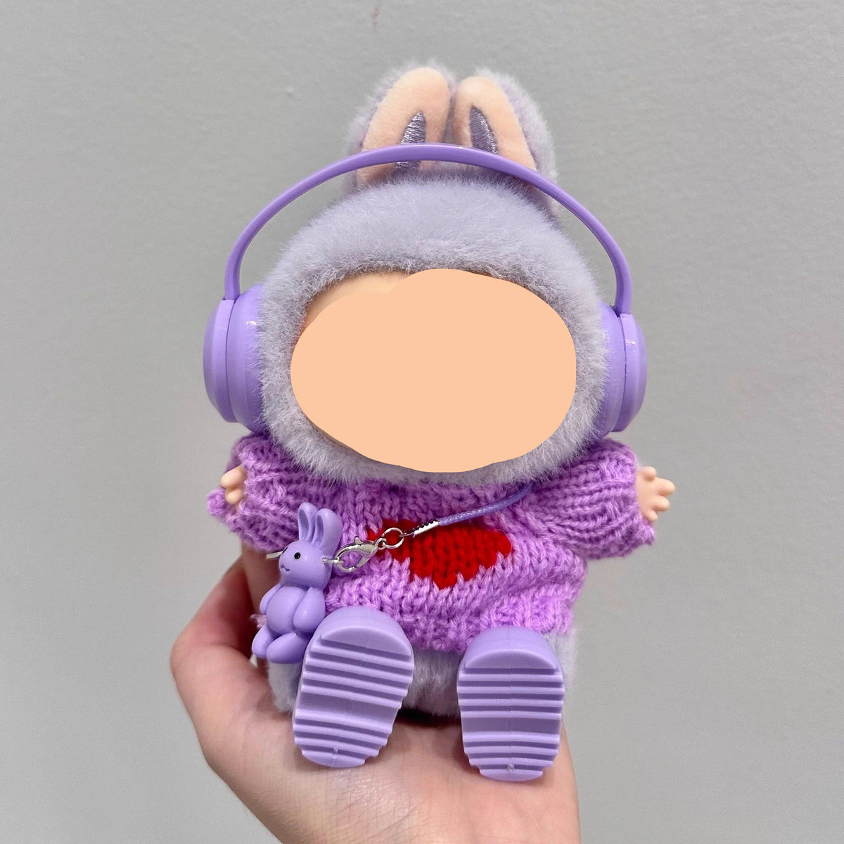 Labubo Clothes Purple Sweater + Hairbow Keychain Labubo Clothing Labub ...