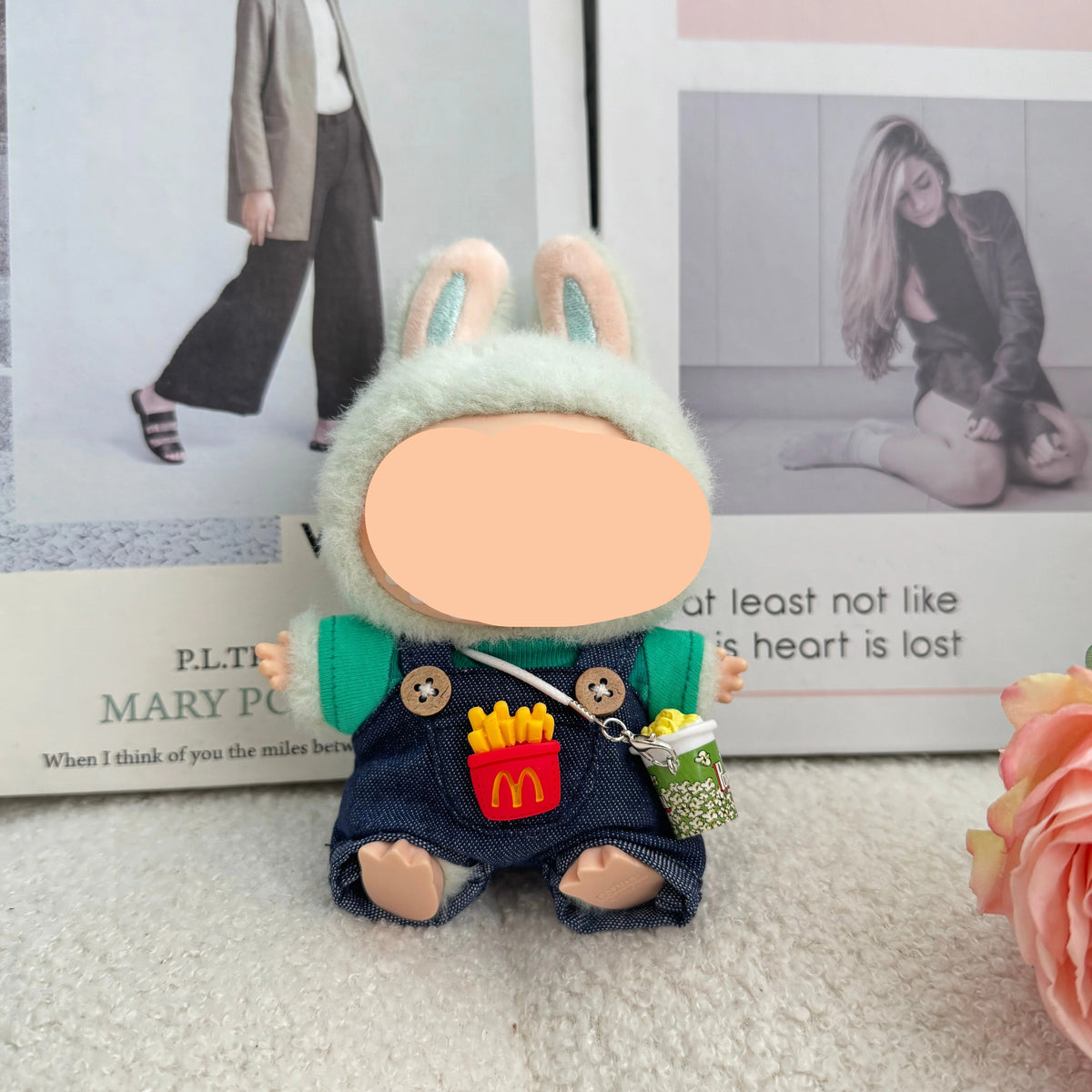 Labubo Outfits Denim Overalls + Glasses + Accessories Fashion Labubo O ...