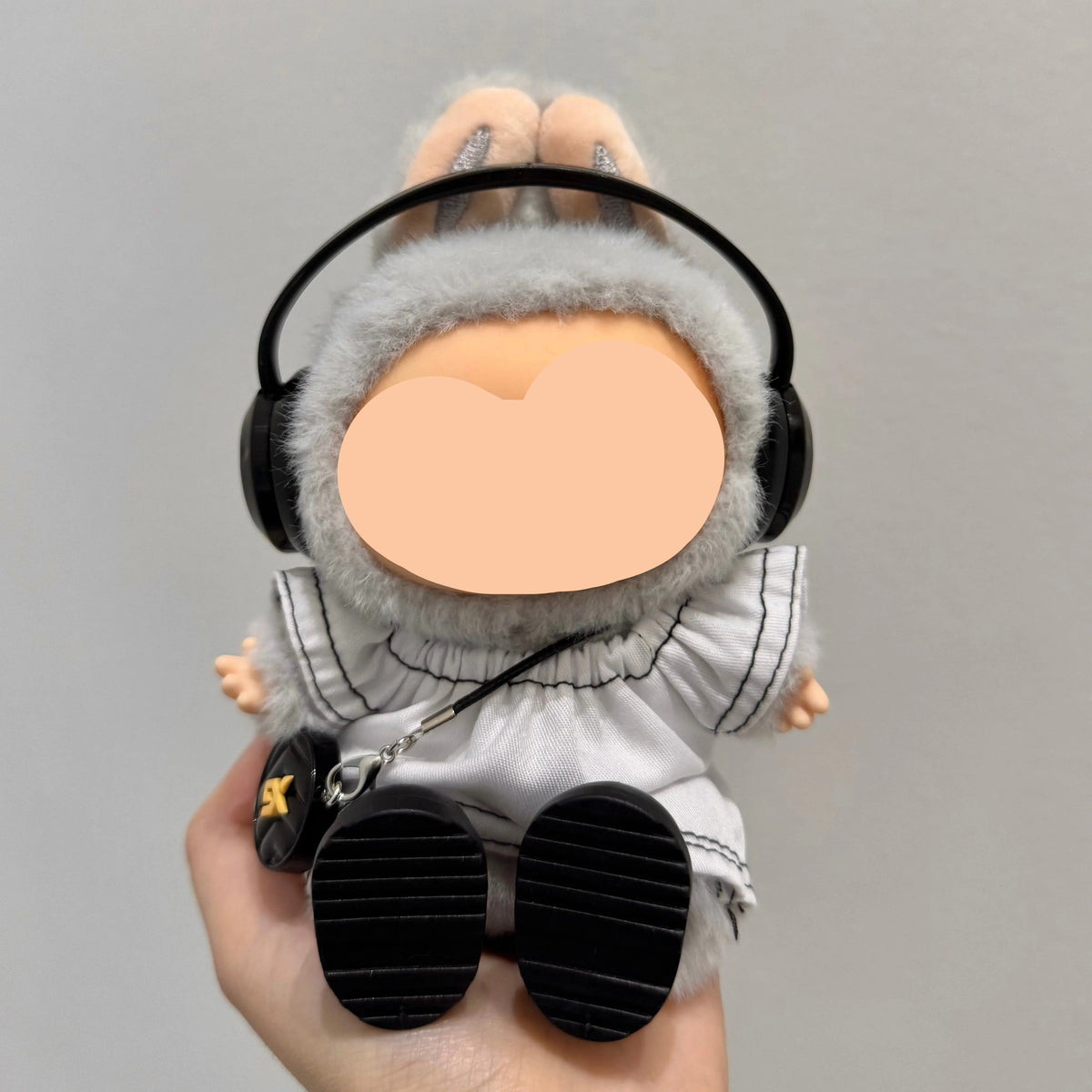 Labubo Clothes White Top With Headphone Keychain Labubo Clothing Labub ...