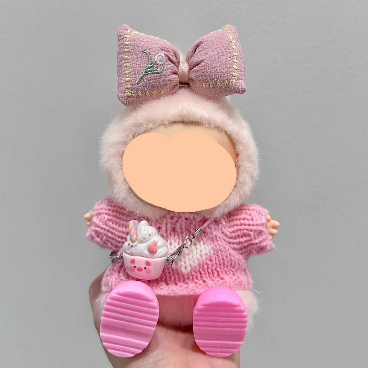 Labubo Clothes Pink Sweater + Headphone Keychain Labubo Clothing Labub ...