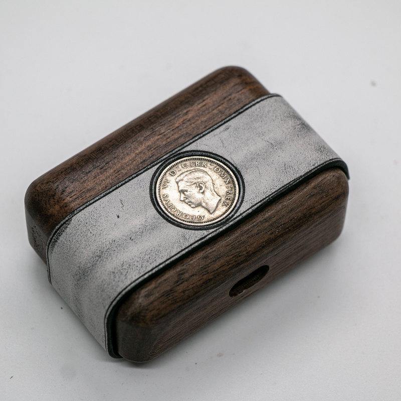 Handmade Leather Wood AirPods Pro Case with Coin Custom Leather AirPod ...