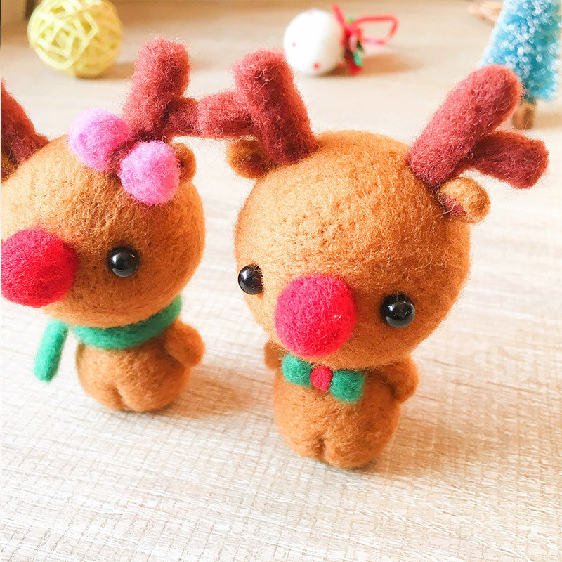 Handmade Needle felted reindeer Rudolph felting kit project Christmas ...