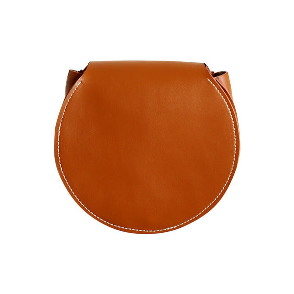 Black Handmade Women Circle Bag Leather Round Bag Cute Round Purse Rou ...