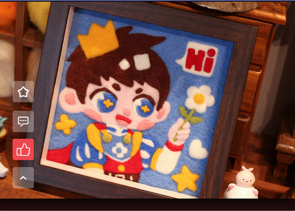 Cute Prince Needle felted Painting Kit Needle felting Project Needle f ...