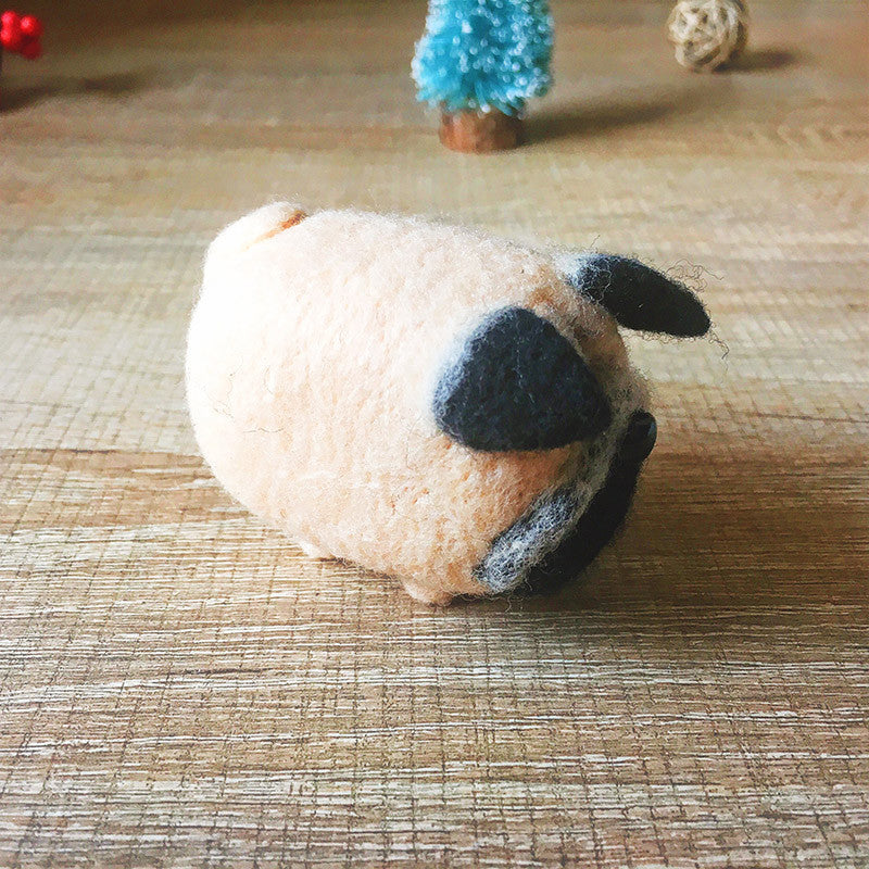 Handmade Needle felted dog felting kit project Animals Pug cute for be ...
