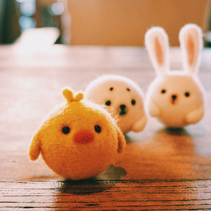 Handmade Needle felted felting kit project Woodland Animals cute for b ...