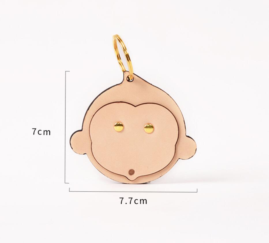 Leather Pattern Leather Keychain Pattern Monkey Keyring Leather Craft ...