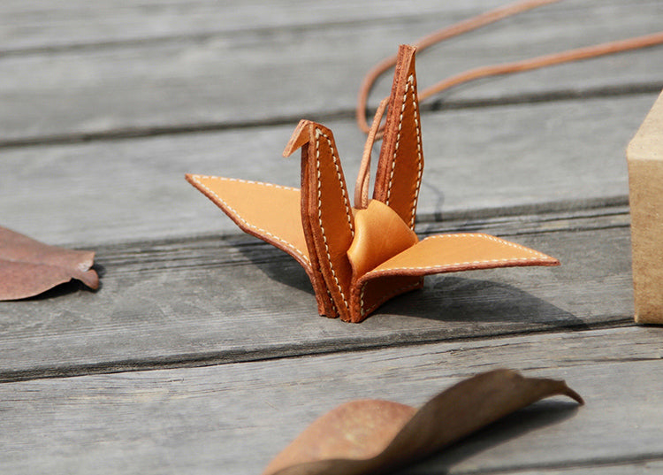 Leather Pattern Leather Paper Crane Pattern Bag Charm Leather Craft Pa ...