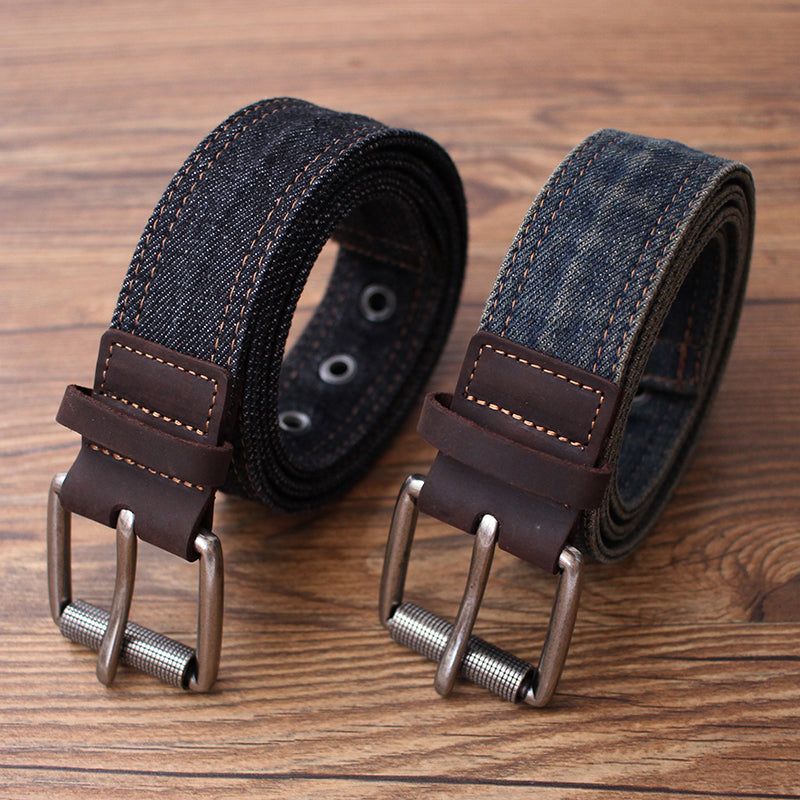 Vintage Mens Denim Slim Belts Denim Blue Belts Vintage Belts For Men ...