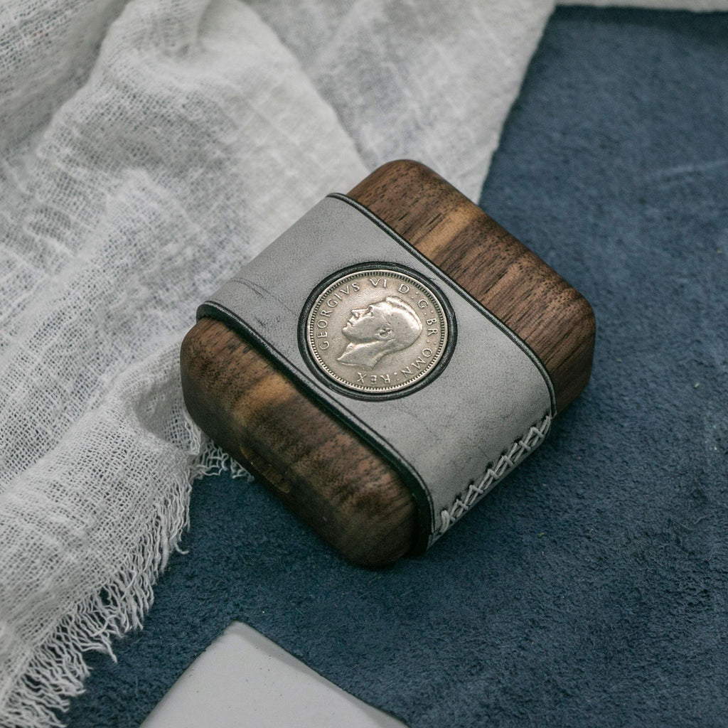 Handmade Leather Wood AirPods Pro Case with Coin Custom Leather AirPod ...