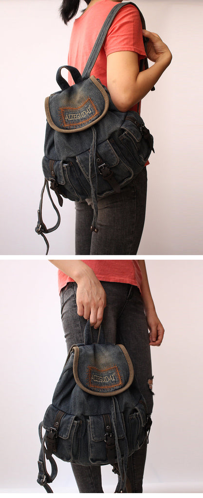 denim backpack for school