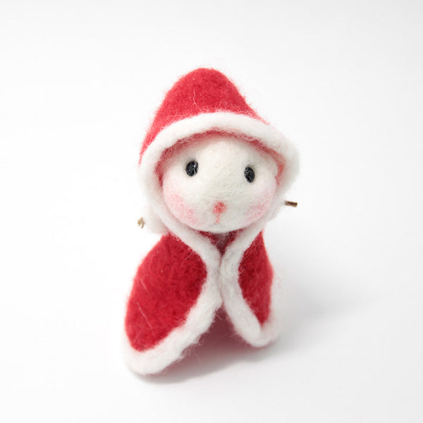 Needle Felted Felting project Animals Cute Red Robe Mouse – Feltify